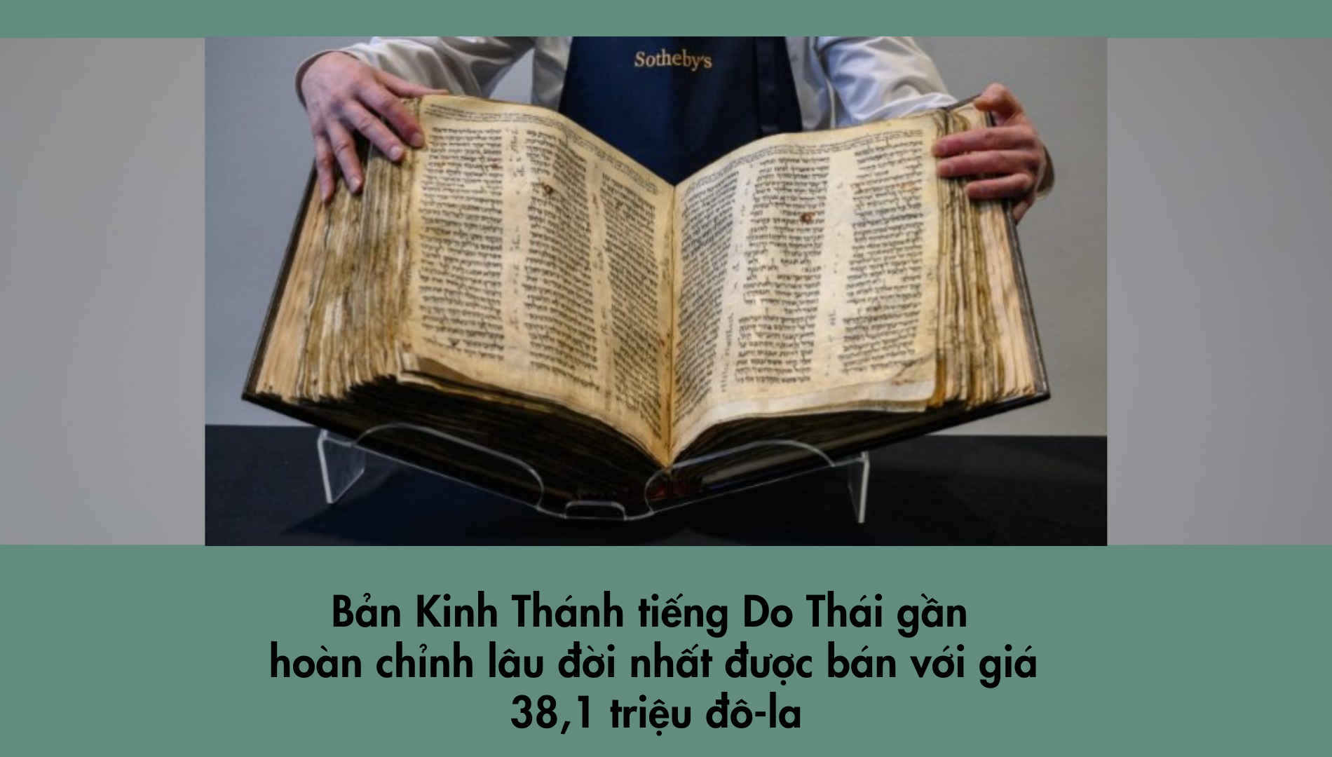 Bản Kinh Thánh tiếng Do Thái gần hoàn chỉnh lâu đời nhất được bán với ...